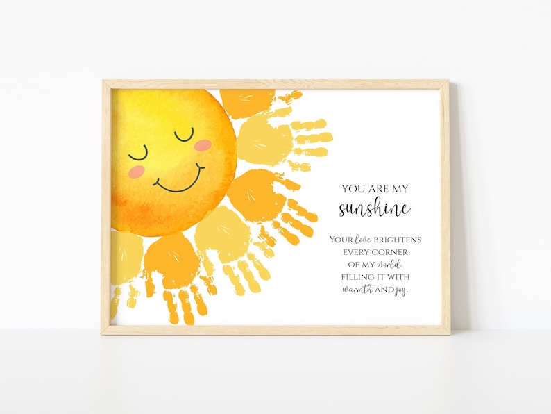 You Are My Sunshine Handprint Art, Sibling Handprint, DIY Mum's ...