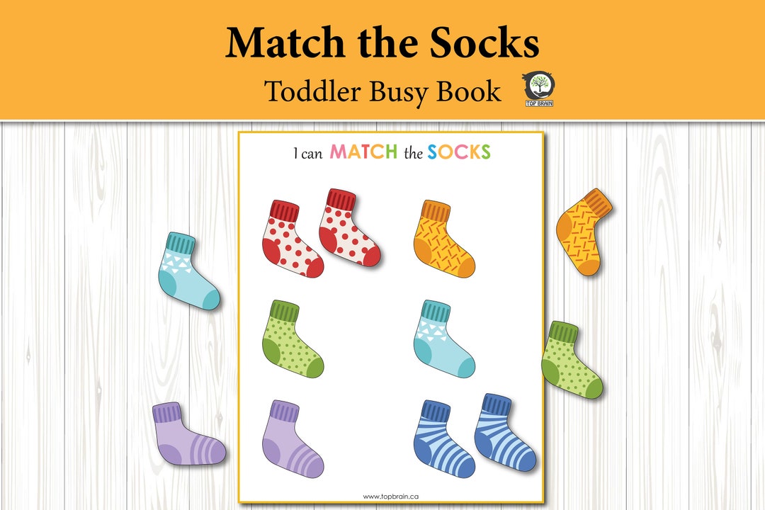 Kids Activity Socks Matching Busy Book Printable, Toddler Activities ...