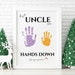 Best UNCLE Ever Hands Down Handprint Art Craft (Instant Download) - Etsy