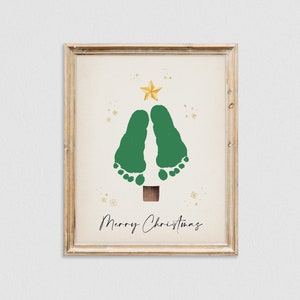 Christmas Tree Handprint Footprint Art Craft, Christmas Gift for ...