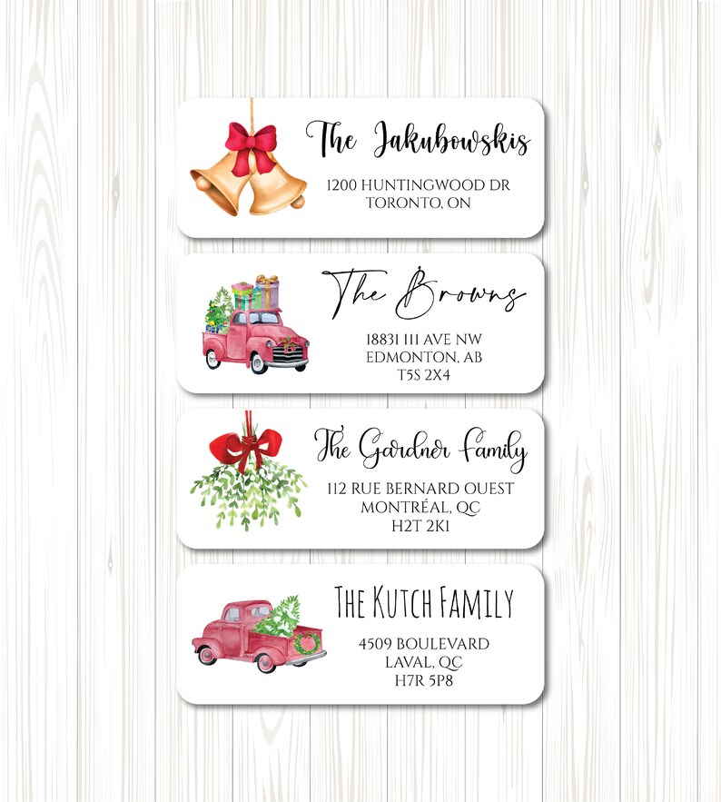 Personalized Christmas Return Address Labels, Christmas Tree Address ...