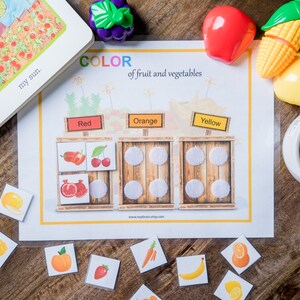 Color Sorting Busy Book Printable. Color Matching Game, Preschool Busy ...