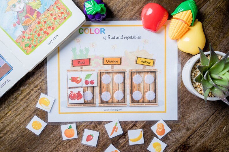 Color Sorting Busy Book Printable. Color Matching Game | Etsy