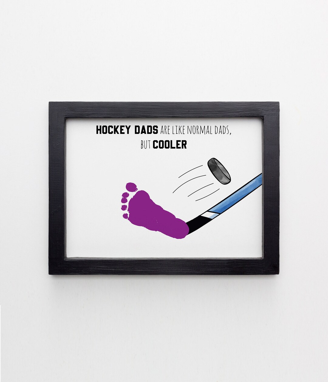 Hockey Dad Handprint Footprint Art Craft Hockey Family Gift - Etsy