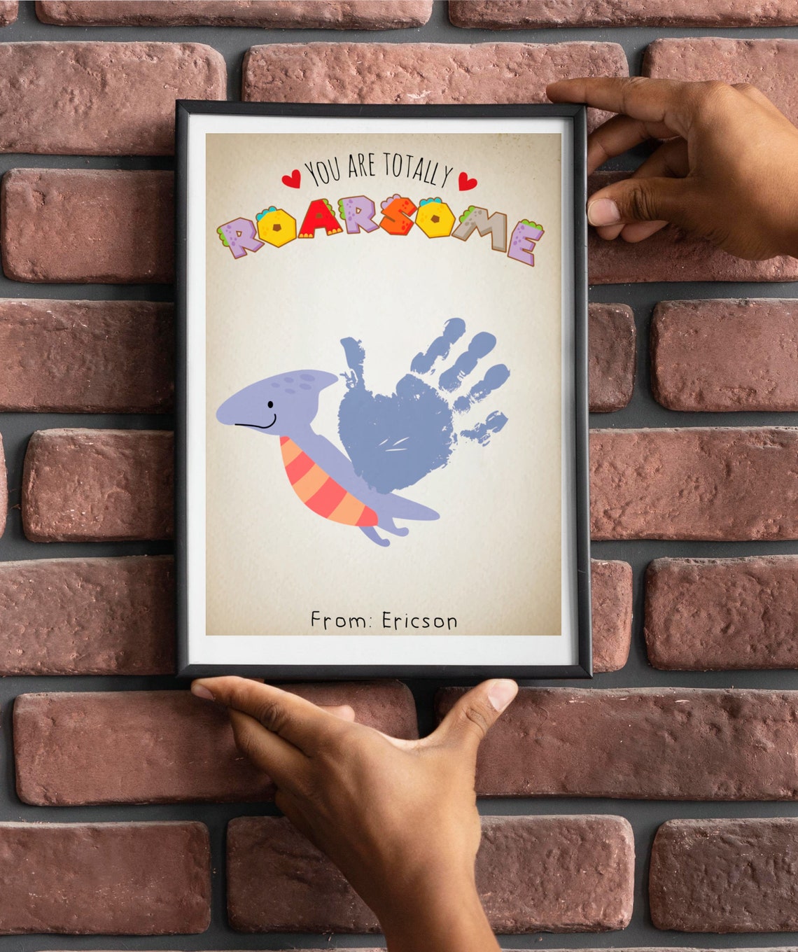 ROARSOME Dinosaur Handprint Art Craft Mom Dad Birthday Gift - Etsy
