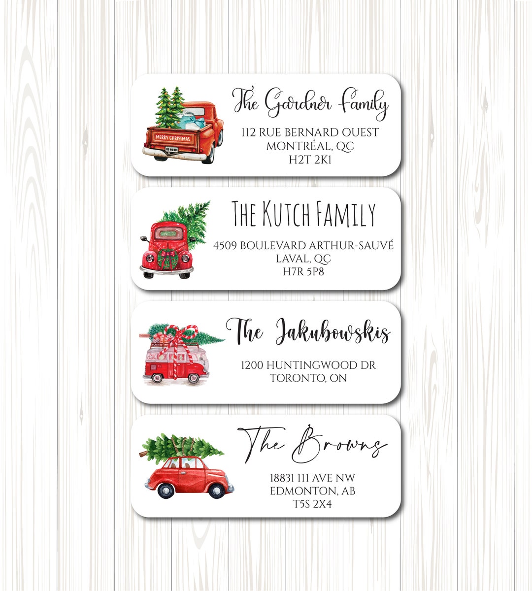 Personalized Christmas Return Address Labels, Holiday Address Stickers ...