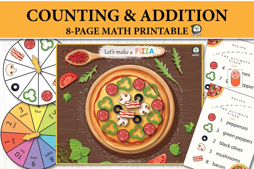 Pizza Counting Toddler Busy Book, Montessori Busy Book, Preschool ...