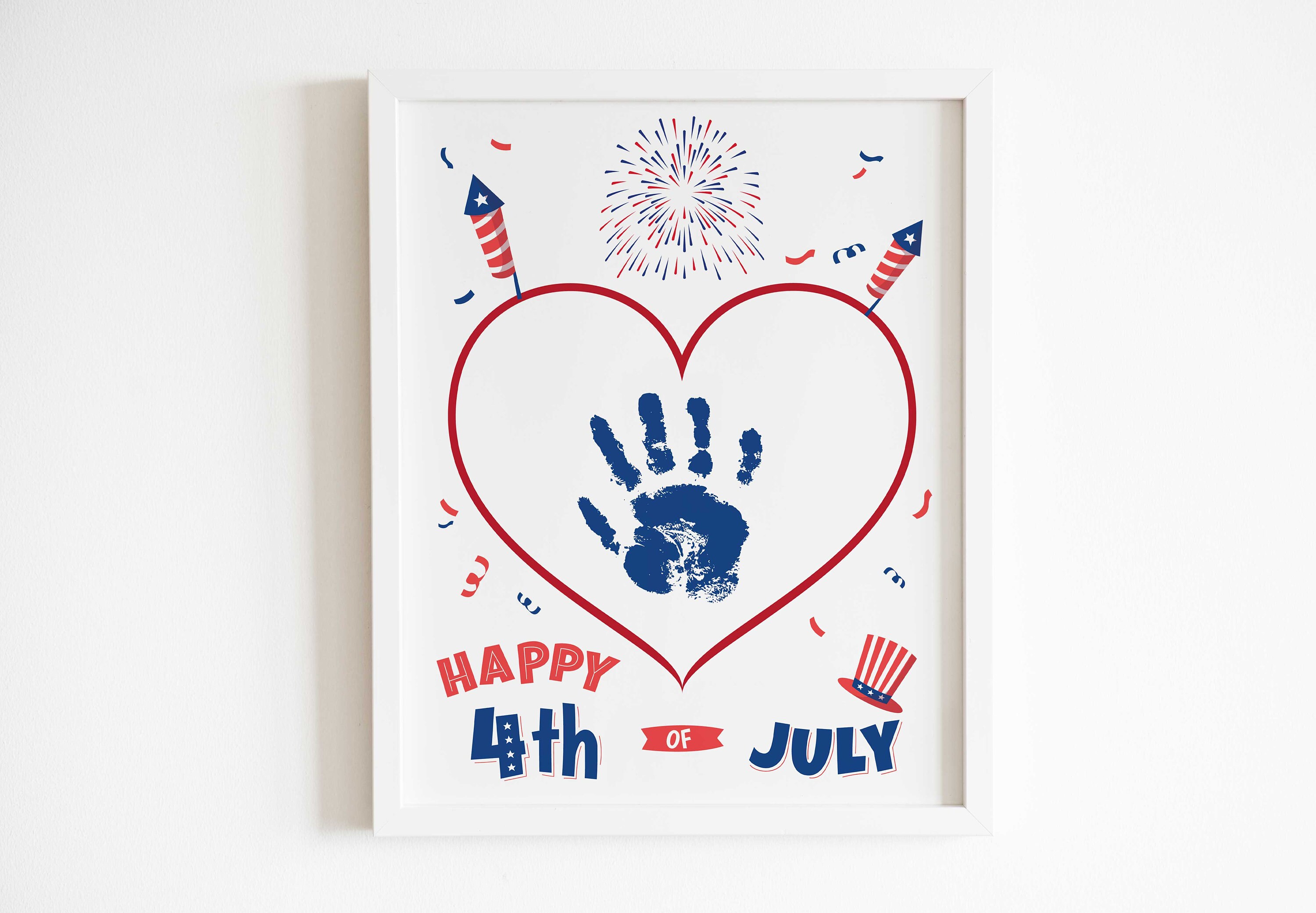4th of July Independence Day Handprint Footprint Art Craft, USA Flag ...