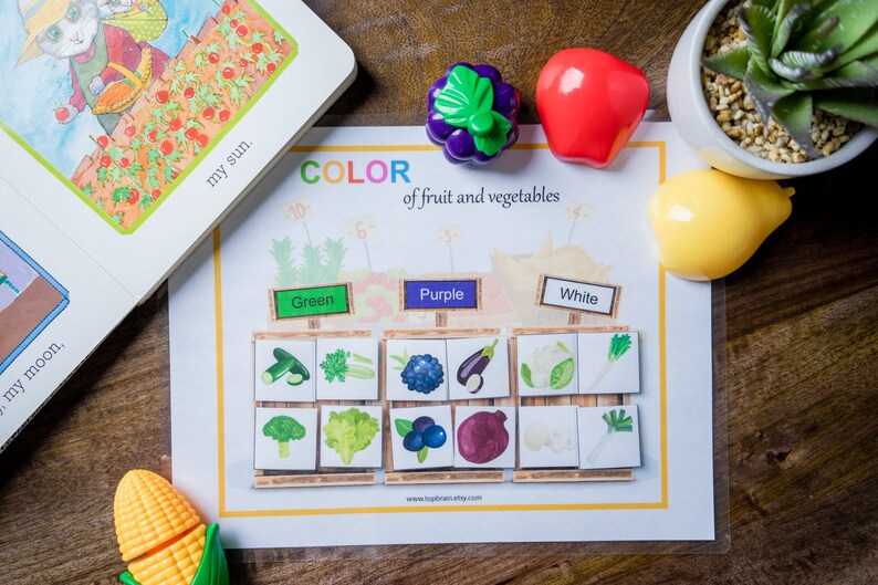 Color Sorting Busy Book Printable. Color Matching Game | Etsy