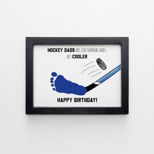 Hockey Dad Birthday Handprint Footprint Art Craft, DIY Baby Kids Card ...