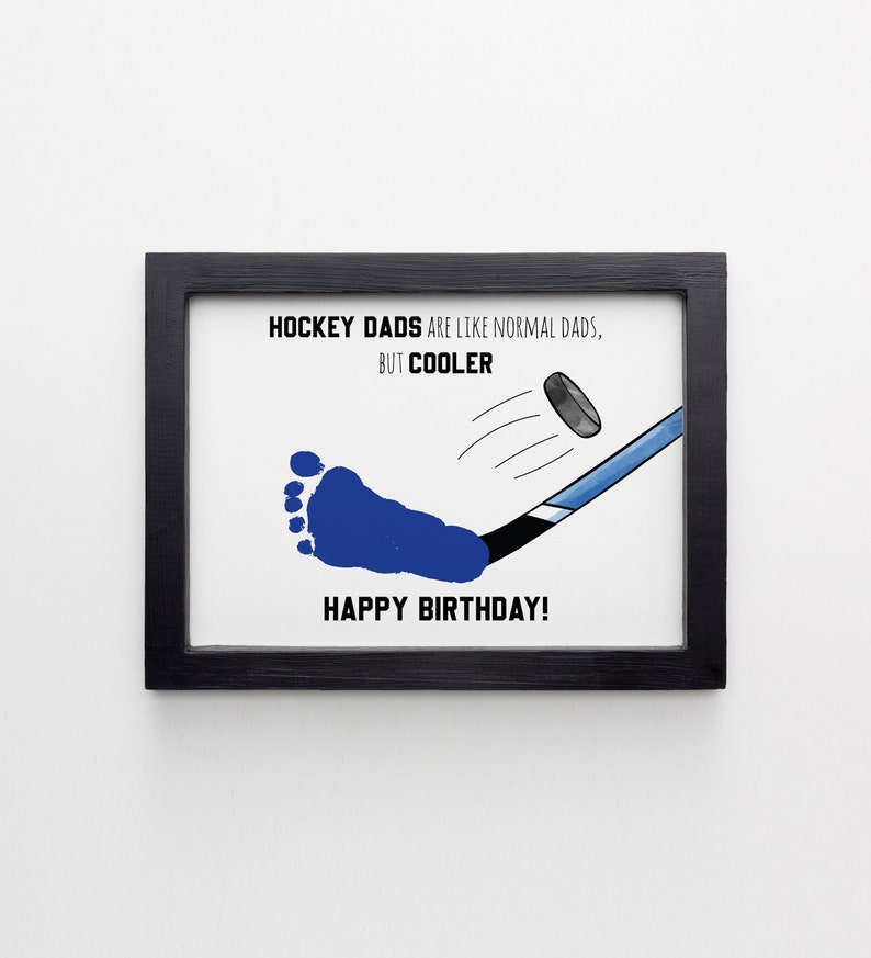 Hockey Dad Birthday Handprint Footprint Art Craft DIY Baby - Etsy