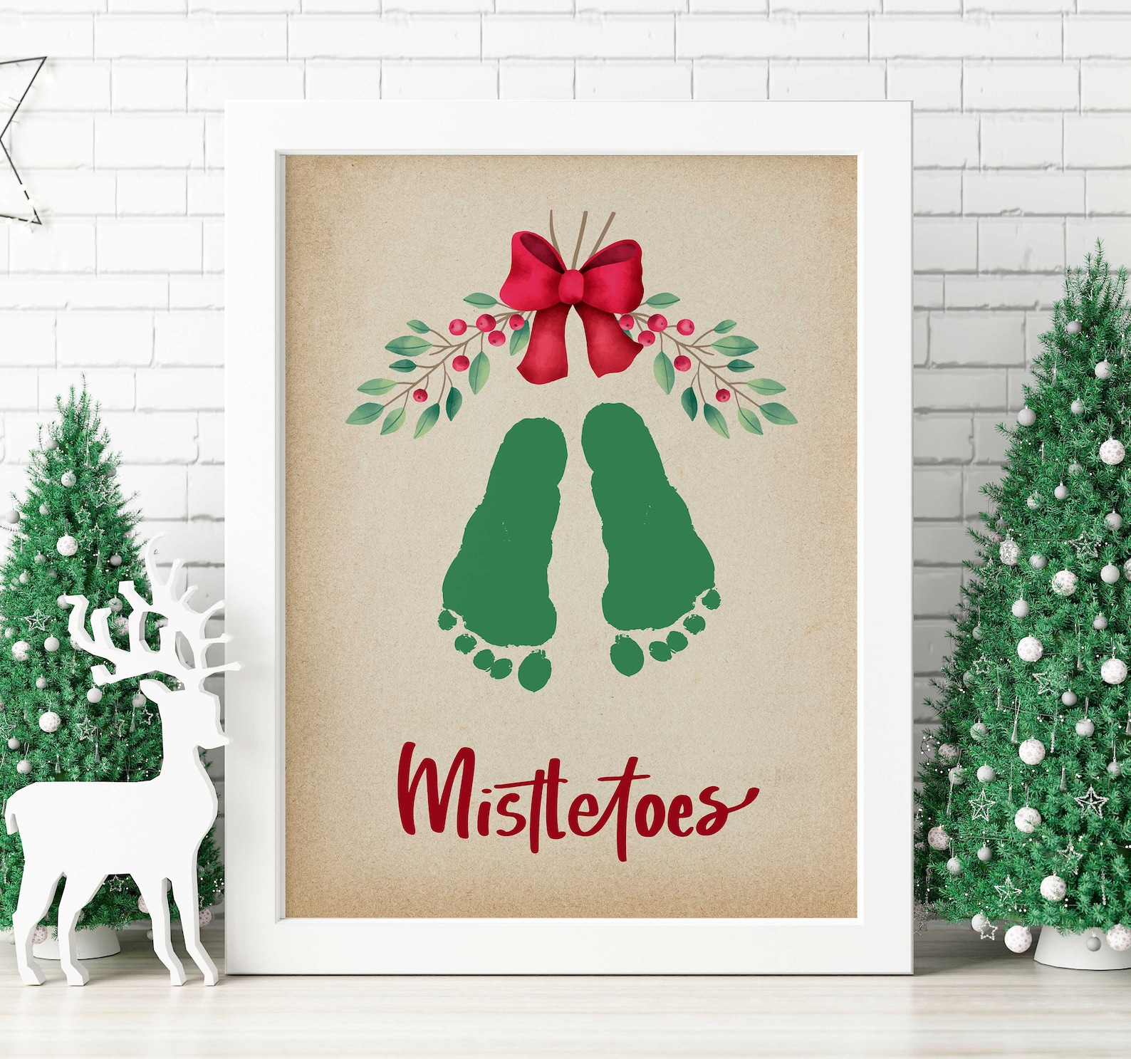 Christmas Handprint Footprint Art Craft Set of 4 Christmas - Etsy