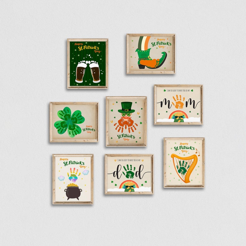 St. Patrick's Day Handprint & Footprint Art for Kids Set - Etsy
