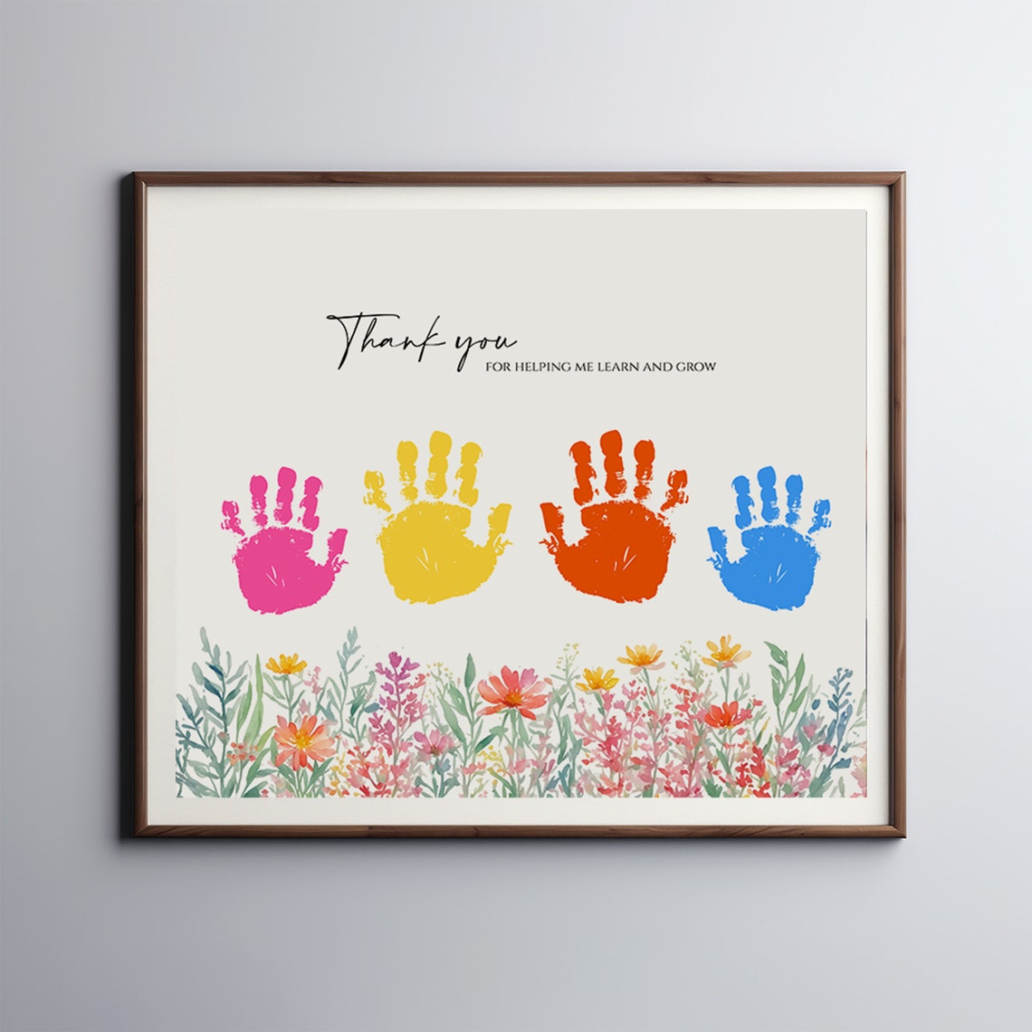 Flower Handprint Art Gift Mothers Day Gift Gigi Handprint Art DIY Hand ...