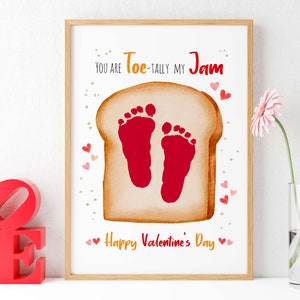 Jam Valentines Day Handprint Footprint Art Craft, Valentines Day Gift ...