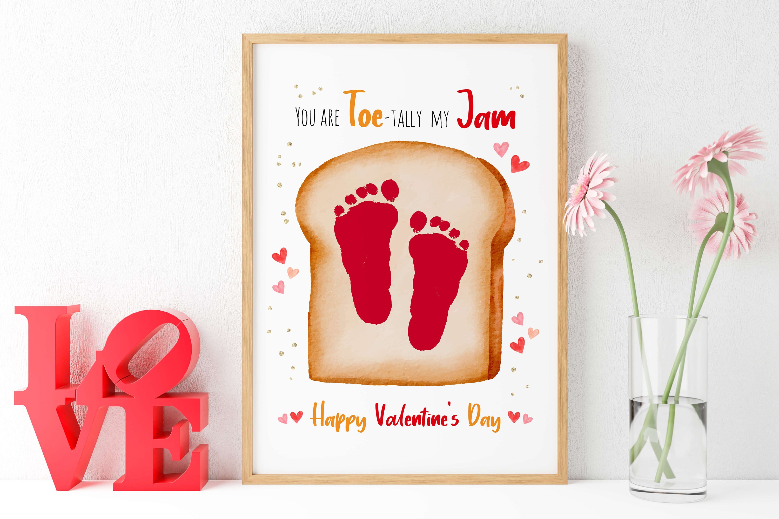 Jam Valentines Day Handprint Footprint Art Craft, Valentines Day Gift ...