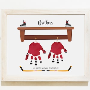 Hockey Brothers Jersey Handprint Footprint Art Craft Kids DIY Hockey ...
