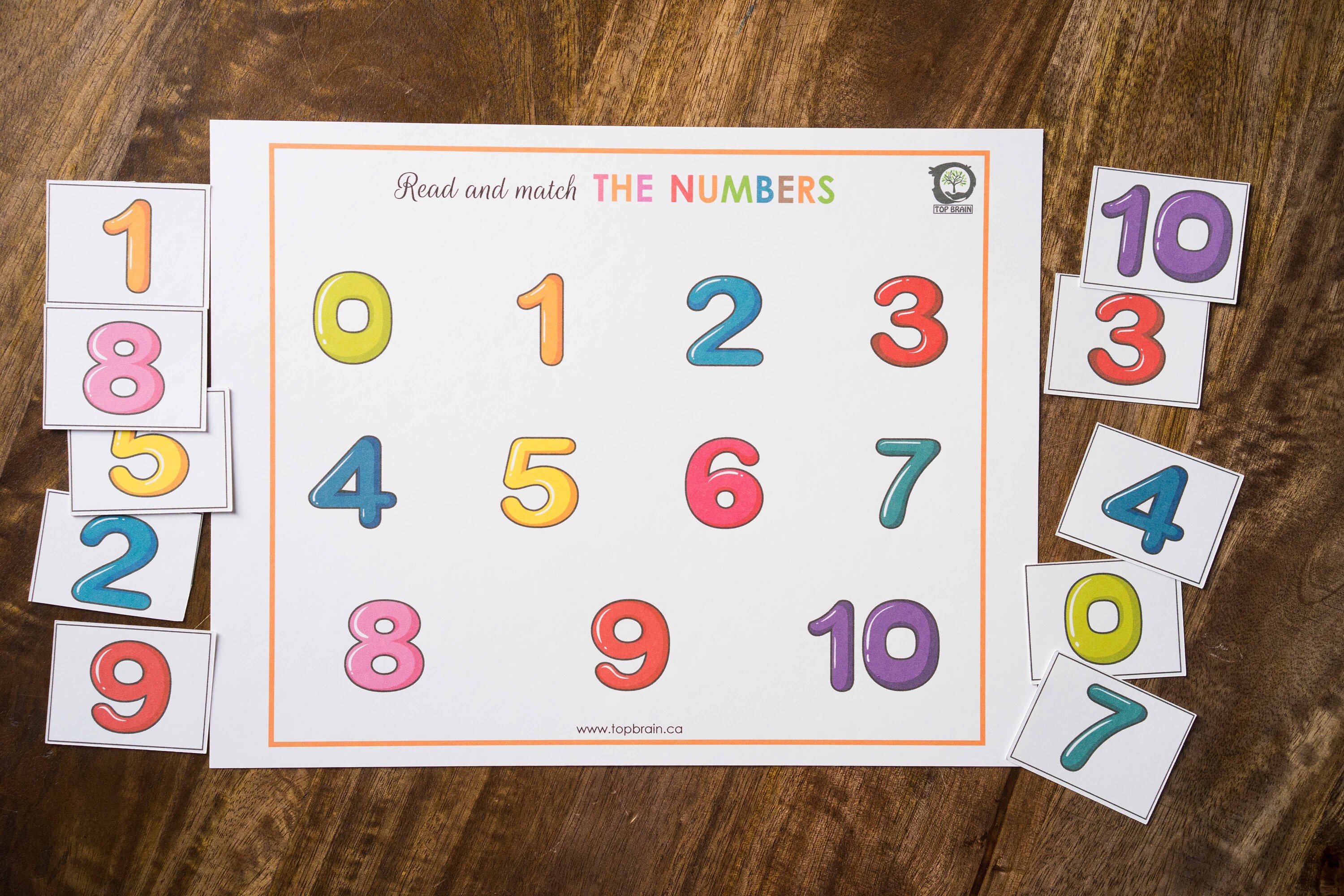 Numbers Matching Printable 0-10 Counting Worksheet Toddler - Etsy Canada