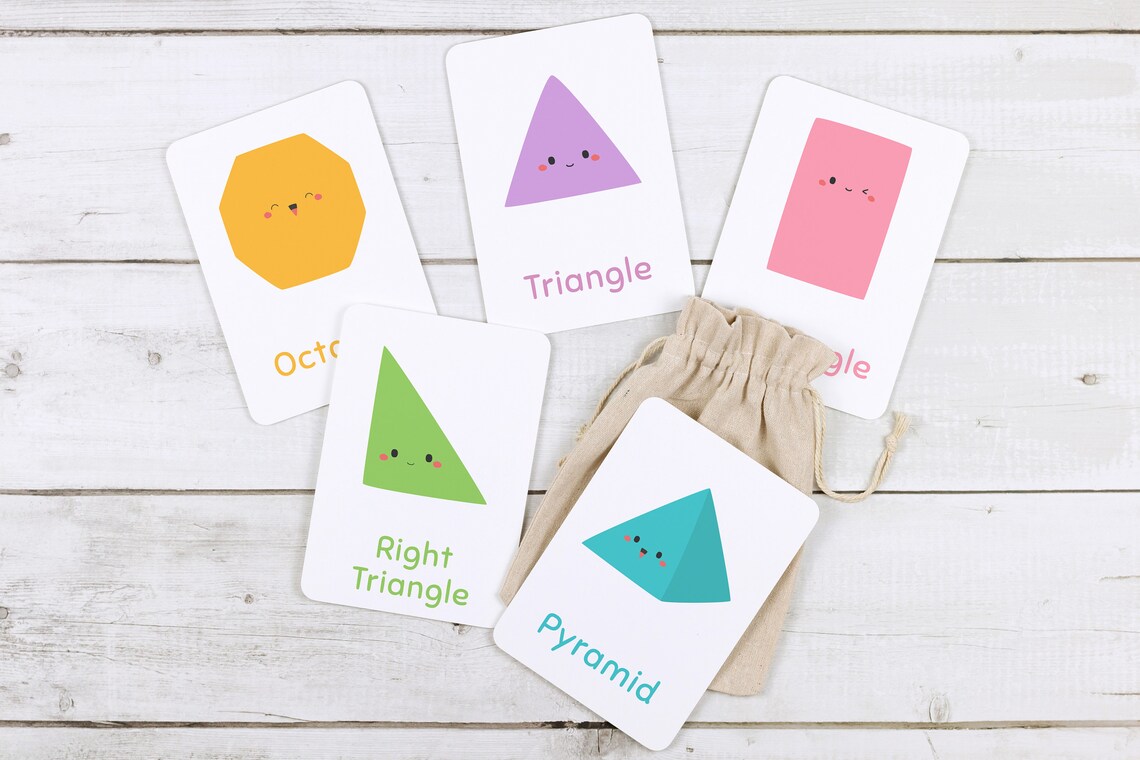30 Shapes Flashcards Printable Montessori Toddler Printable | Etsy