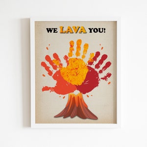 Handprint Art Craft, WE LAVA YOU, Valentine's Day Art, Mother's Day ...