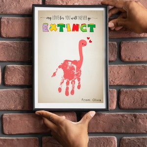 Dinosaur Handprint Art Craft, Mom Dad Happy Birthday Gift, Mother's Day ...