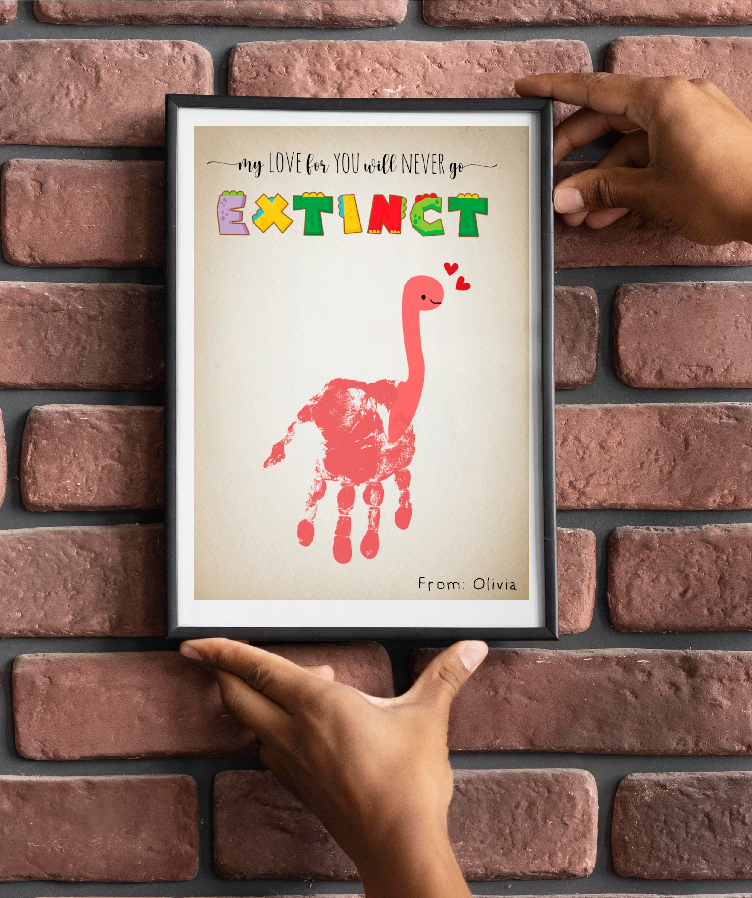 Dinosaur Handprint Art Craft, Mom Dad Happy Birthday Gift, Mother's Day ...