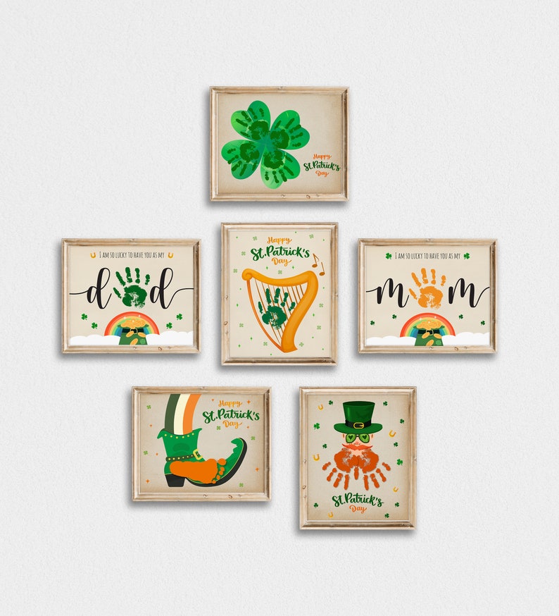 St. Patrick's Day Handprint & Footprint Art for Kids Set of 8 Downloads ...