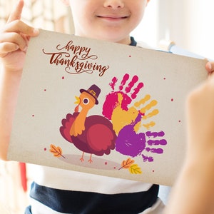 Happy Thanksgiving Handprint Art Craft, Kids Handprint Art Card ...