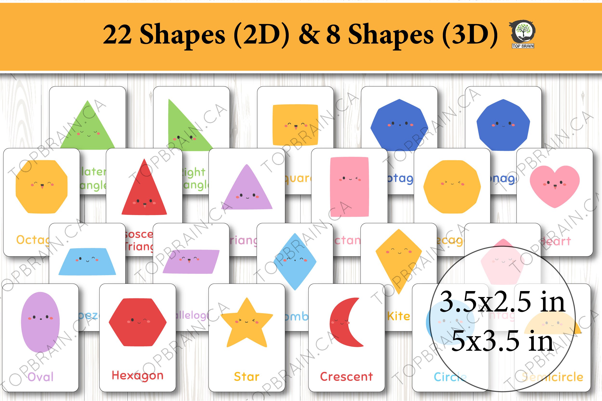 30 Shapes Flashcards Printable Montessori Toddler Printable | Etsy