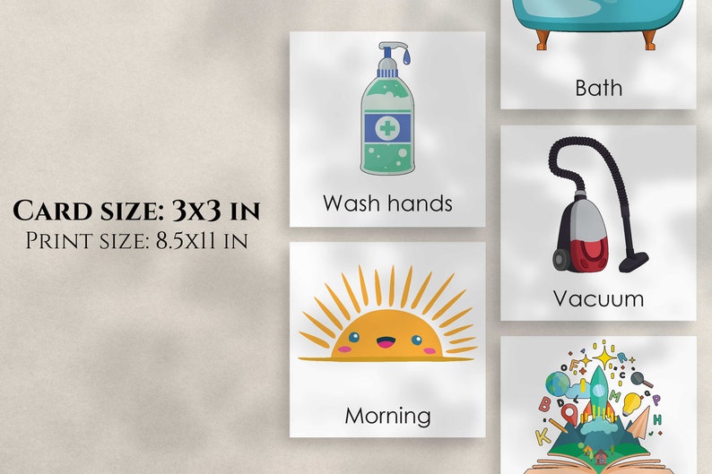 Kids Chore Cards Routine Flash Cards Daily Responsibilities - Etsy