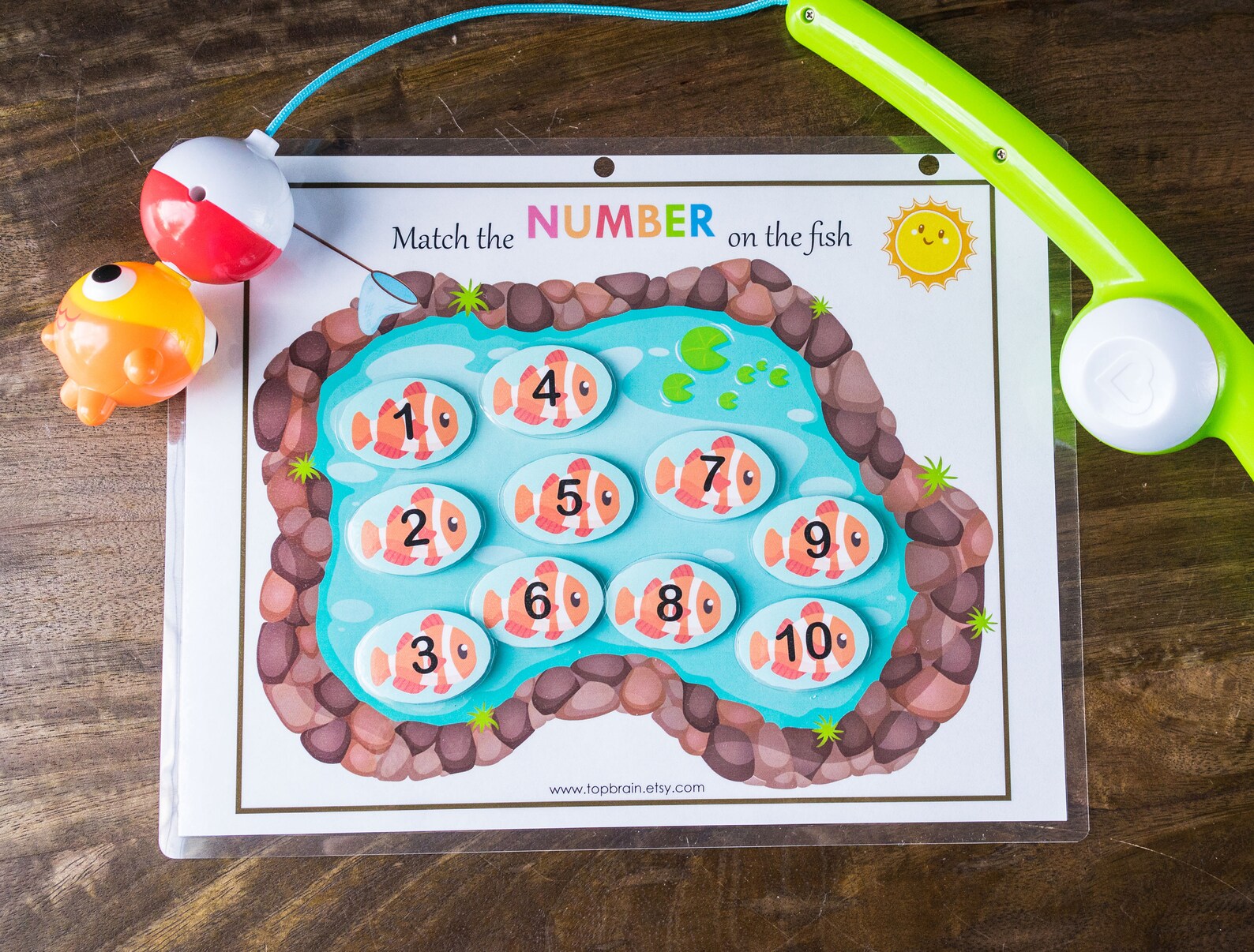 Preschool Worksheets Fishing Toddler Activities Number | Etsy