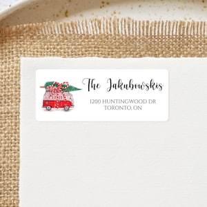 Personalized Christmas Return Address Labels, Holiday Address Stickers ...