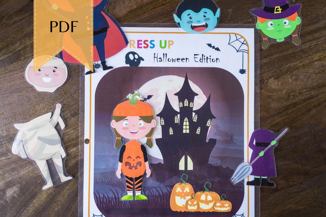 Dress up for Halloween Busy Book Activity Worksheet Printable - Etsy