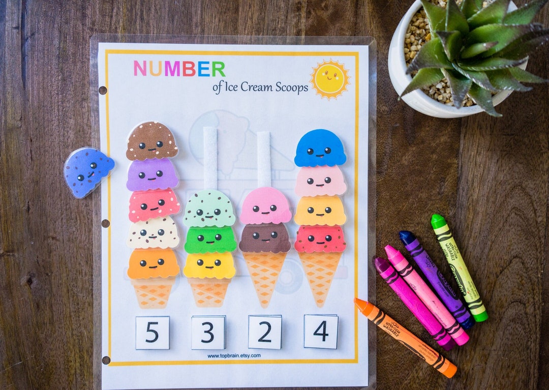 Ice Cream Toddler Busy Book: Montessori Inspired Learning With Counting ...