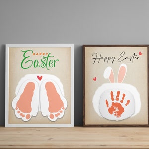 Bunny Chick Easter Handprint Footprint Art Craft Set of 6 + 1, Easter ...