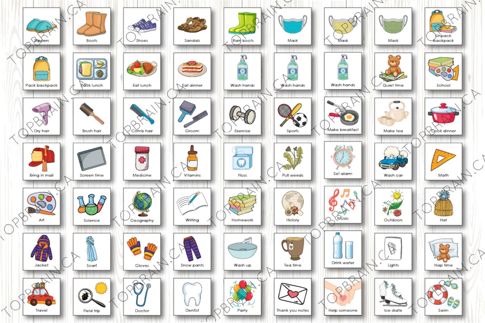 Kids Daily Responsibilities Chart 63 Extra Icons Only | Etsy