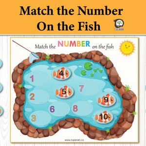 Preschool Worksheets Fishing, Toddler Activities Number Counting, Busy ...