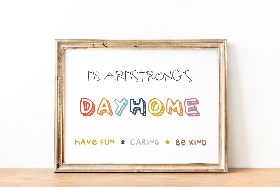 Personalized Daycare Poster Decor, Kids Classroom Wall Art, Dayhome ...