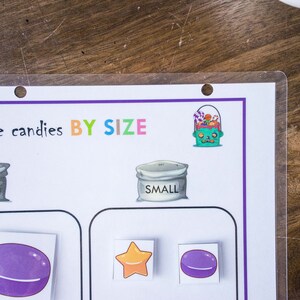 Sort the Size - Halloween Candy Printable, Busy Book Printable ...