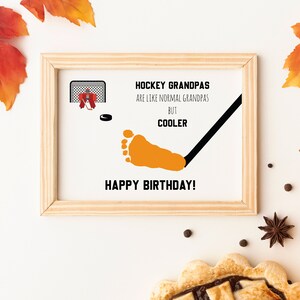 Hockey Grandpa Birthday Handprint Footprint Art Craft, DIY Baby Kids ...