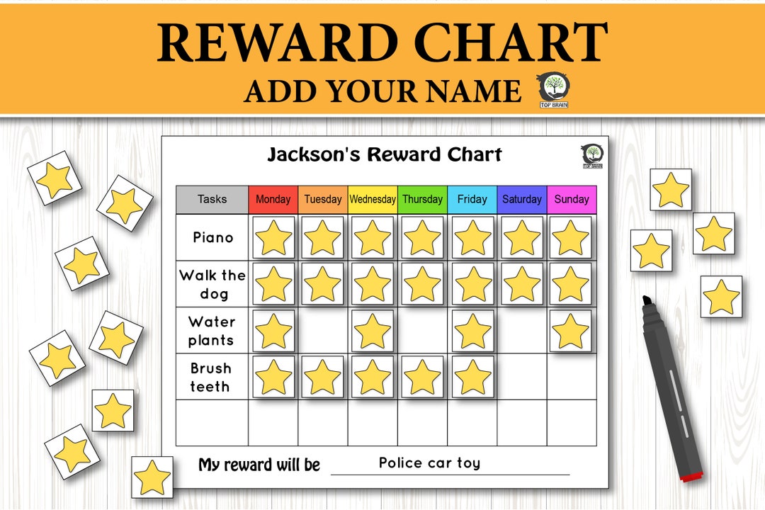 Kids Reward Chart, Child Responsibility Chart, Behavior Chart, Chore ...