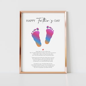 Happy Father's Day Footprint Art Craft, Poem to Dad for Father's Day ...