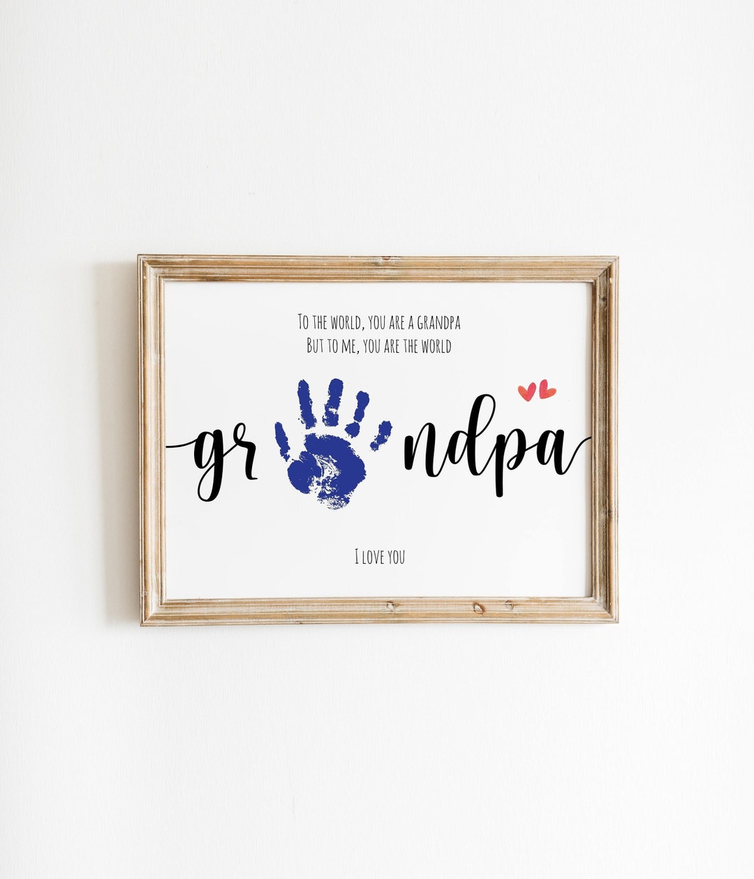 Grandpa Handprint Footprint Art Craft, Fathers Day Gift, Grandfather ...