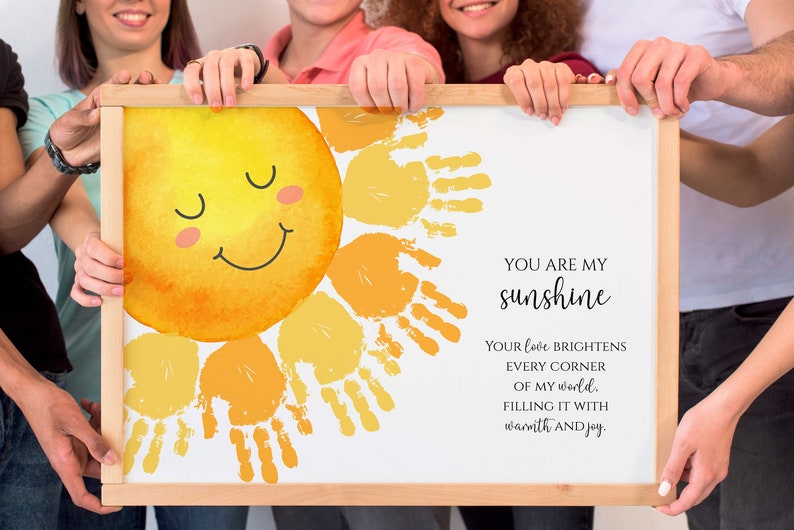 You Are My Sunshine Handprint Art, Sibling Handprint, DIY Mum's ...