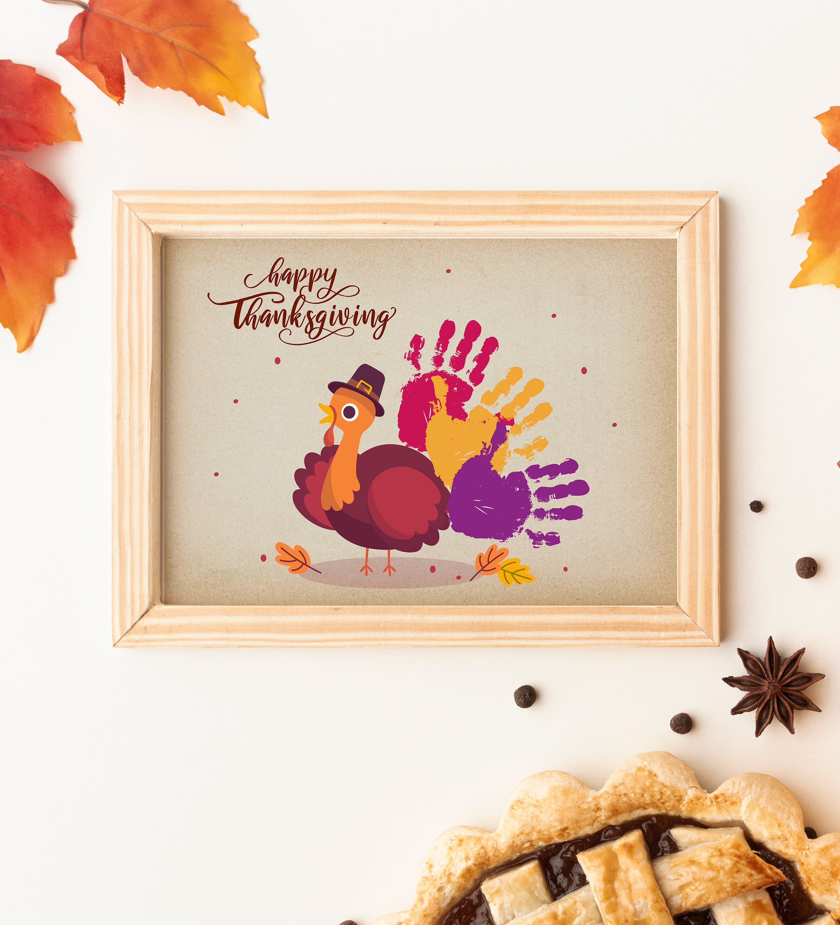 Happy Thanksgiving Handprint Art Craft, Kids Handprint Art Card ...