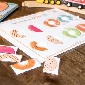 Donut Pattern Match Busy Book Printable, Toddler Busy Binder, Preschool ...