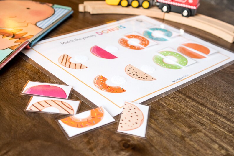 Donut Pattern Match Busy Book Printable, Toddler Busy Binder, Preschool ...