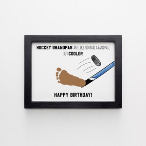 Hockey Grandpa Birthday Handprint Footprint Art Craft, Grandfather ...