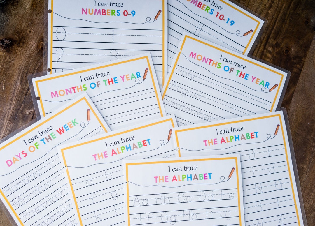 Tracing Worksheets Printable, Days of the Week, Months of the Year ...