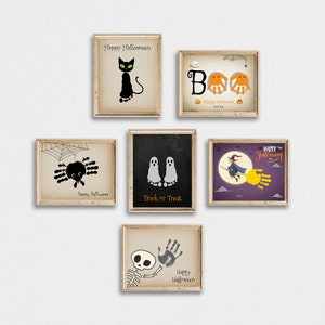 Halloween Handprint Art Set of 6, My First Halloween Handprint Art ...